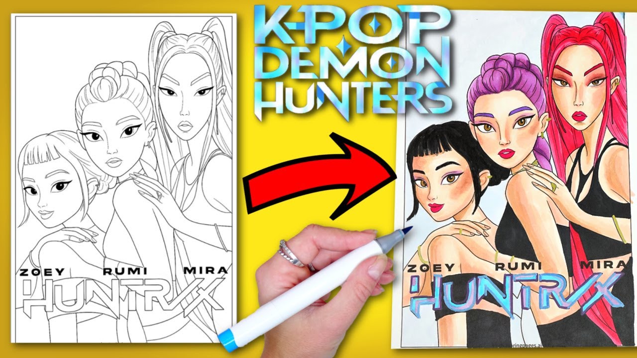 KPop Demon Hunters Huntrix Art Coloring