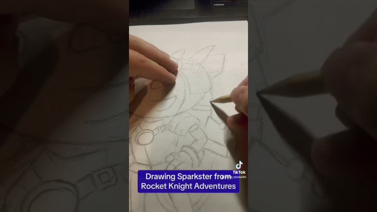 Sparkster drawing #rocketknightadventures #fanart #videogames #shorts #shortsyoutube #rocket knight