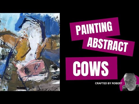 Painting Abstract Cows with Acrylic and Mixed Media
