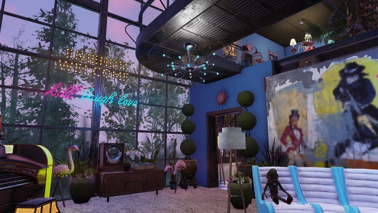 Fallout 76　new camp with blue cornflower wallpaper