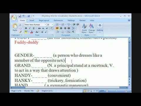 Alliterative Vocabulary - Rhyming Compounds and Phrases