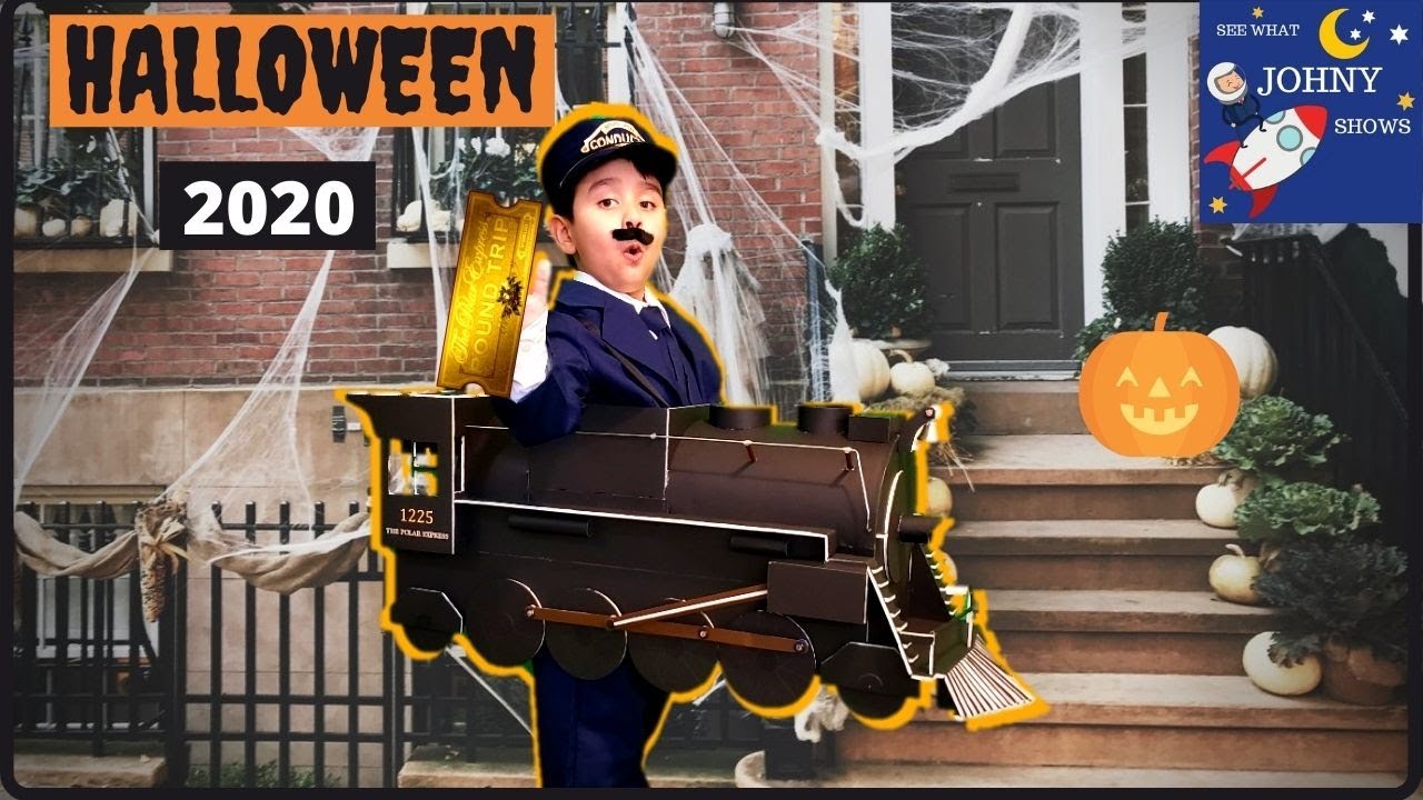 Johny Shows Polar Express Train Costume Trick Or Treating