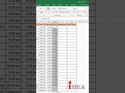 How to Calculate working hour | per day salary according to working hours #exceltips
