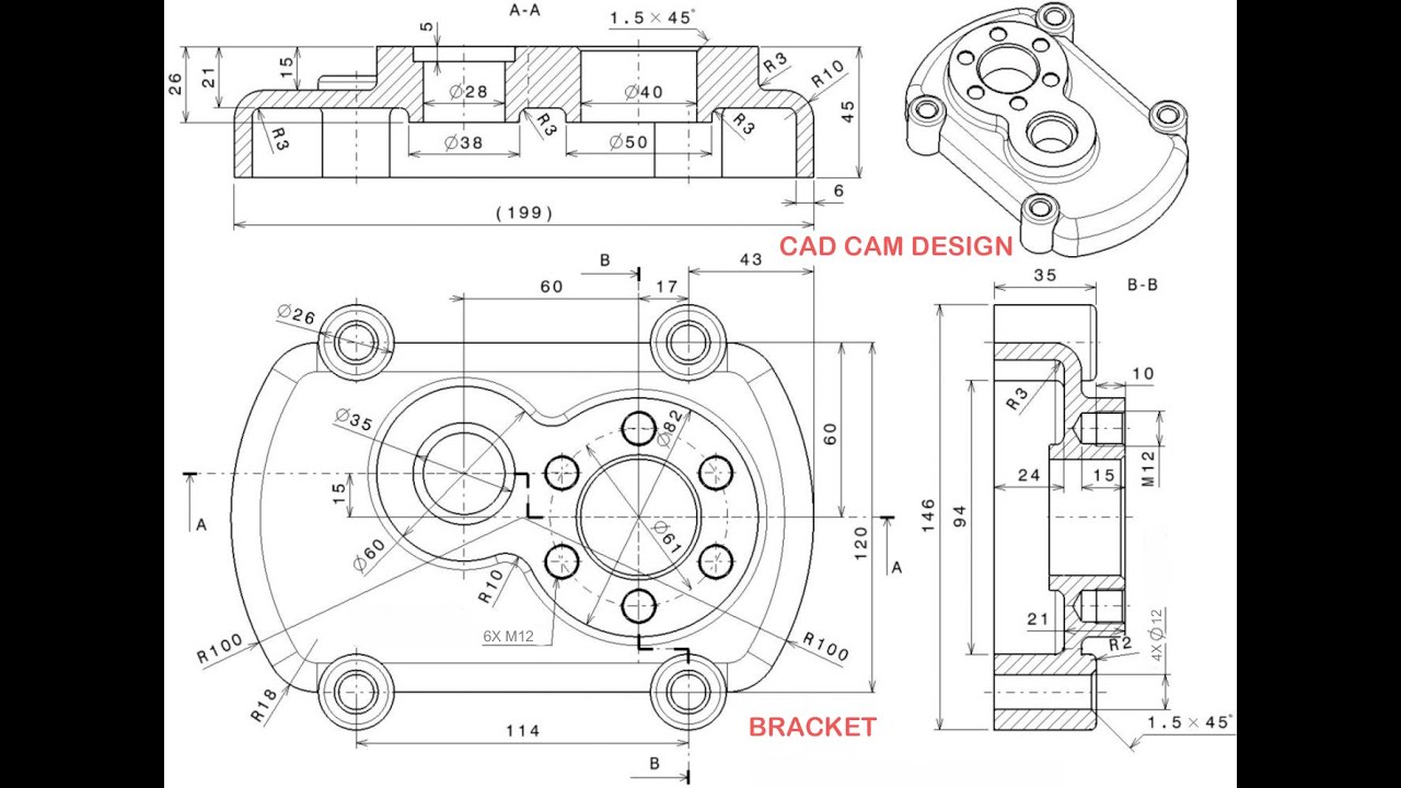 Solidworks Tutorial Bracket Exercise 3 #solidworktutorial #solidworks