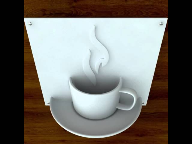 3d Printable Coffee sign STL OBJ 3D Model - FlatPyramid