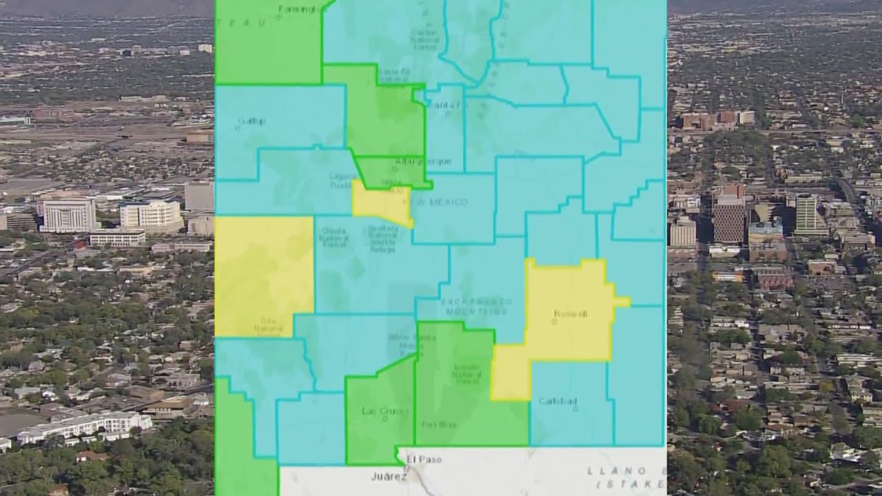 Updated COVID-19 county map framework shows majority of New Mexico in Turquoise