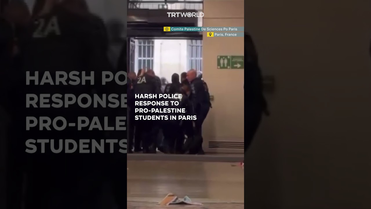 Police harshly intervene in pro-Palestine protest at Sciences Po Paris
