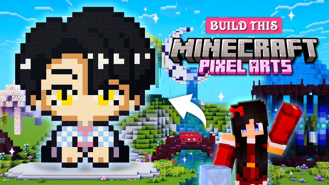 How to Build Jinu Minecraft Pixel Art | Easy Tutorial
