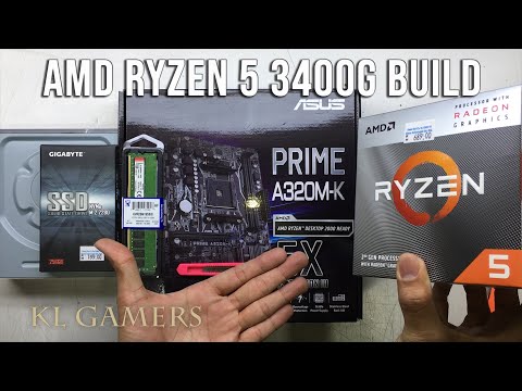 AMD Ryzen 5 3400G ASUS PRIME A320M-K Kingston DDR4 GIGABYTE NVMe SSD Custom Desktop Build