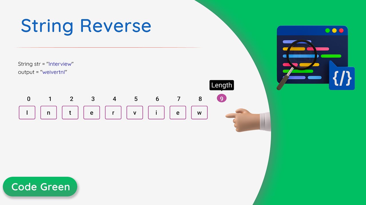 Reverse String without using Library in Java  | Crack the Coding Interview Question Series