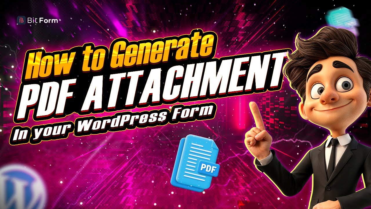 How to generate a PDF attachment in your WordPress Form - Bit Form | Step-by-Step Tutorial