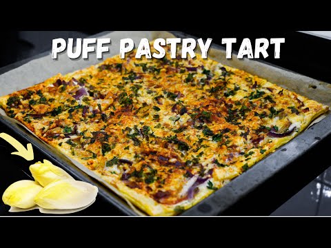 Chicory Ham Cheese Puff Pastry Tart | quickly ready