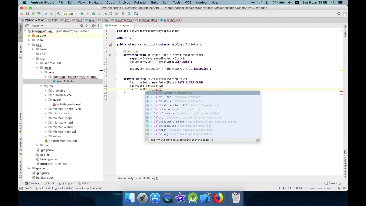 Develop Text To Image Converter in Android Studio