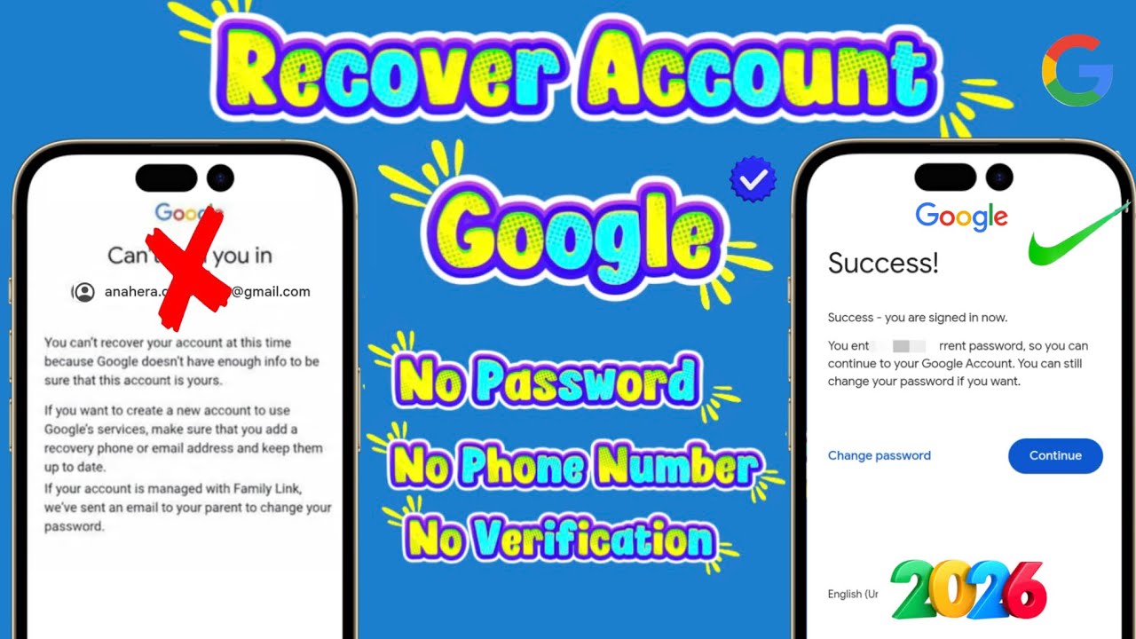 ✅How to recover my Google/Gmail account without a password, phone number, and email (2026)