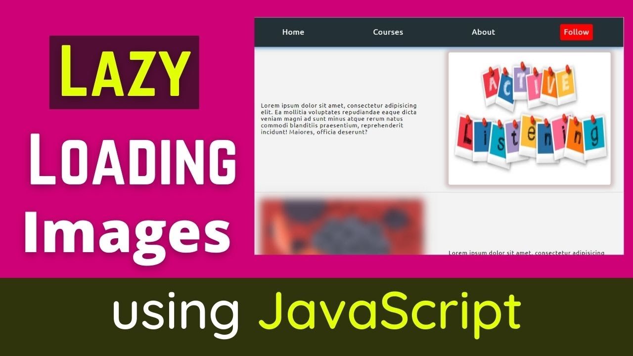 How to Lazy Load Images using JavaScript Easy explanation with a project | Intersection Observer API