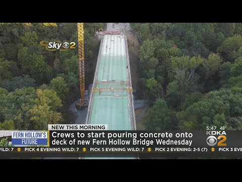 Crews to begin pouring concrete on deck of new Fern Hollow Bridge on Wednesday