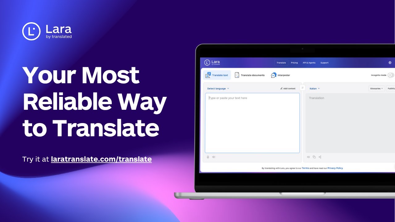 Translate Text and Documents Instantly with Lara Translate | Fast & Accurate AI Translation Tool