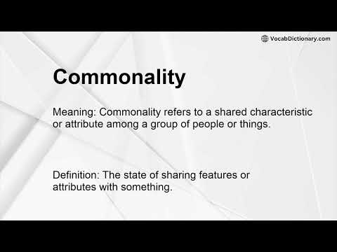 Commonality Meaning