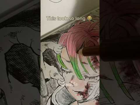 600 subscriber special!! Coloring page of my #demonslayer manga! #mitsuri #600subs #coloring