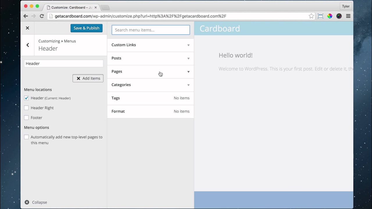 11 - Rearrange Menu in WordPress - 2016