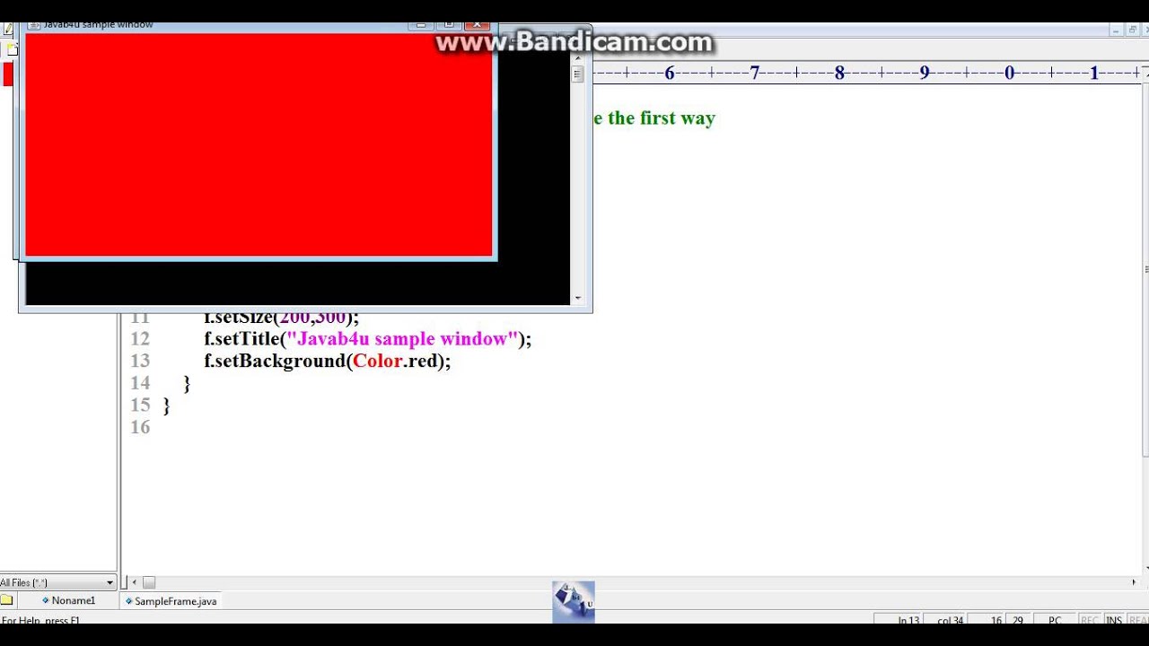 how to create a basic window using AWT in java