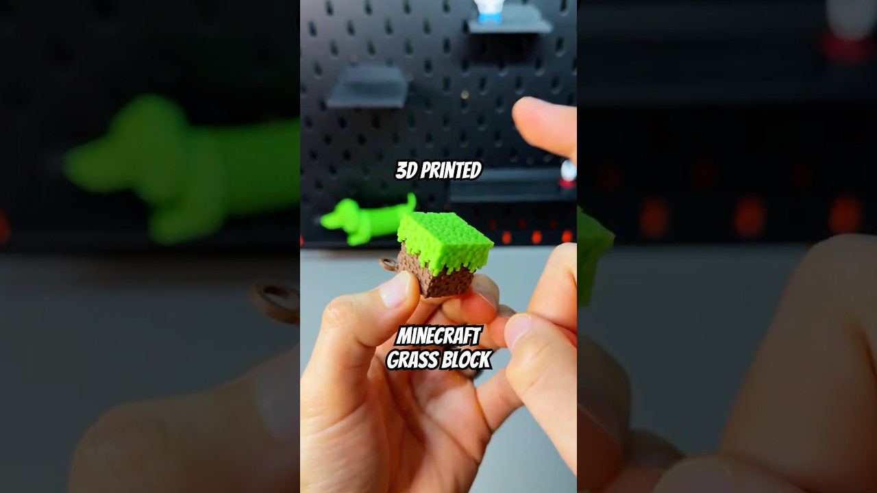 3D Printed Minecraft Grass Block Clicker #3dprinting