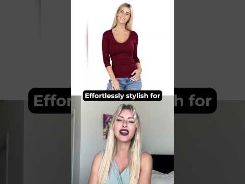 Ambiance Apparel Essential V Neck Long Sleeve T Shirt Women’s Stylish Comfortable Top #casualchic