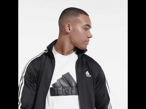 ADIDAS Basic 3 Stripes Tricot Track Suit Jacket Pants Black Men | IC6747