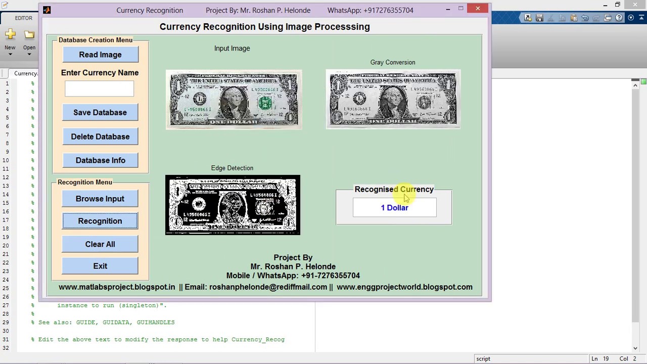 Currency Recognition Using Image Processing Matlab Code