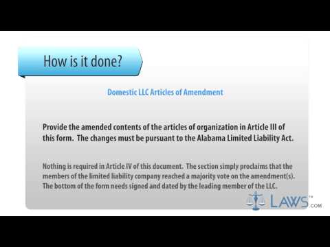 Domestic LLC Articles of Amendment