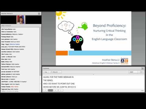 AE Webinar 6.3 - Beyond Proficiency: Nurturing Critical Thinking Skills in the EFL Classroom