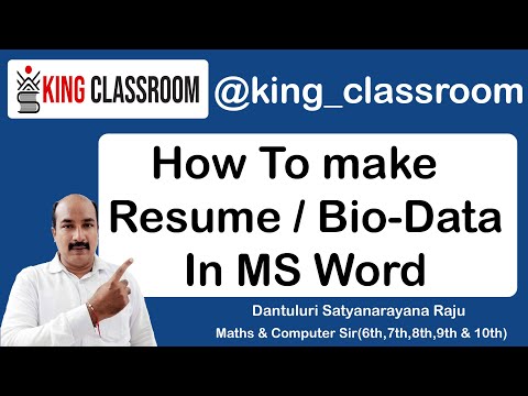 how to make resume in ms word | how to make biodata in word
