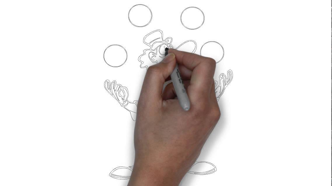 How to draw a clown juggling