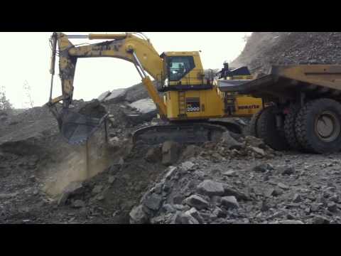 Komatsu PC2000 loading 100ton haul trucks