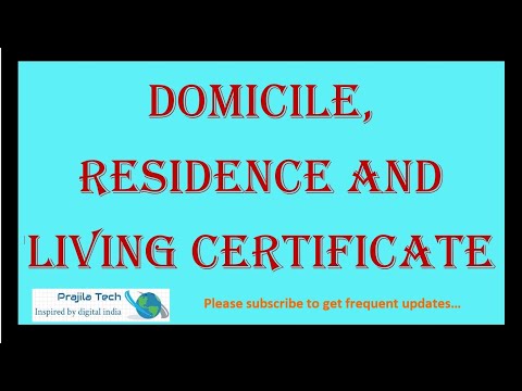 Get|Download|Apply Residence|Domicile|Living Certificate Online Karnataka 2020