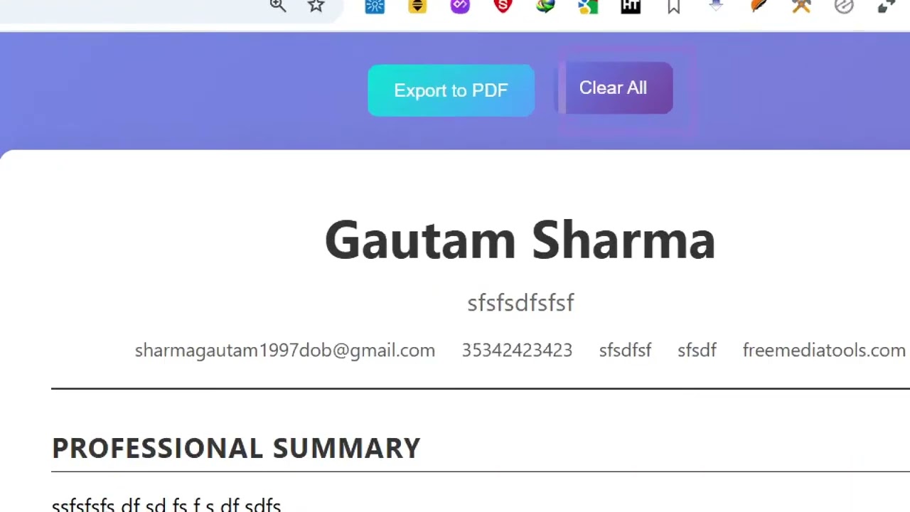 Build a PDF Resume Editor in Browser Using jsPDF & Html2Canvas Library in HTML & JavaScript