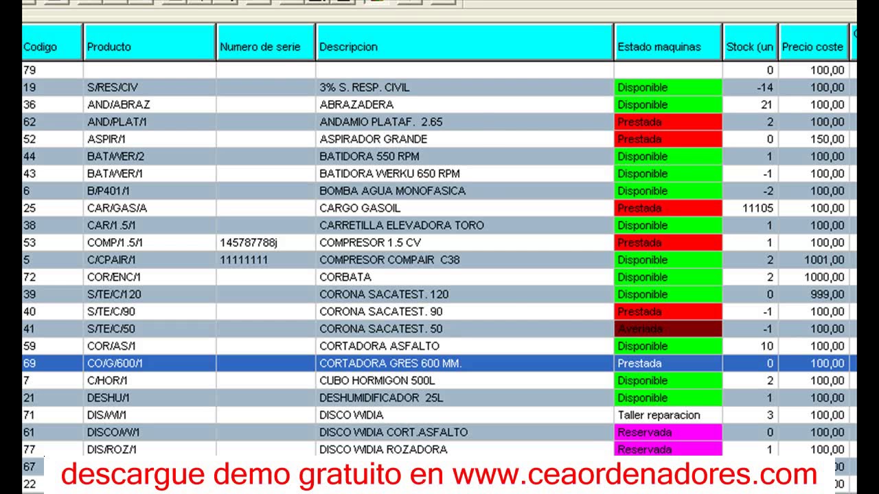 software control herramientas taller