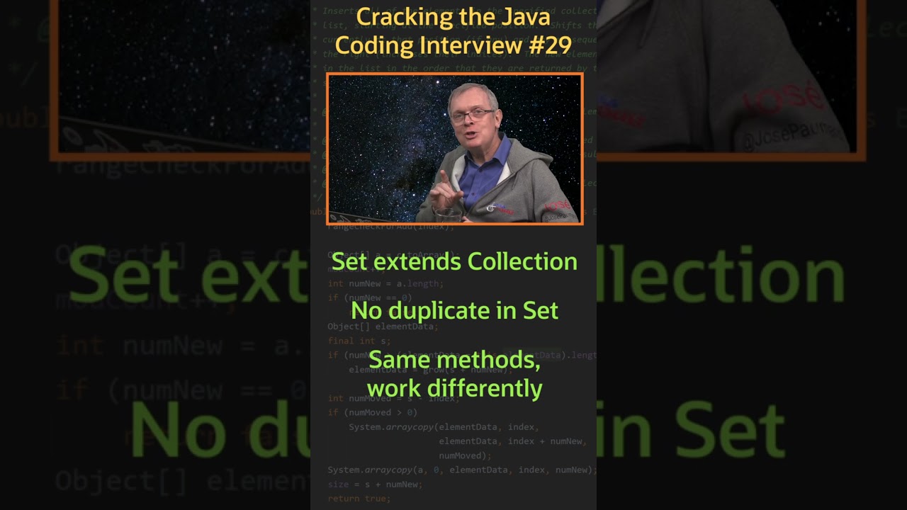 What is the difference between  Collection and a Set? - Cracking the Java Coding Interview