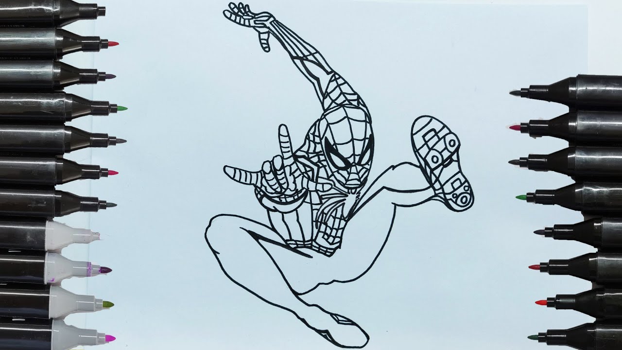 cómo colorear spiderman | Superhero | páginas para colorear