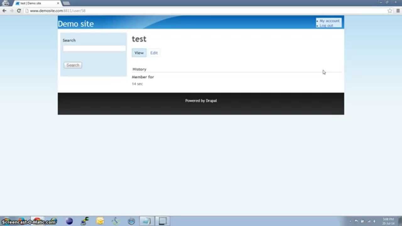 Setup user menu in drupal