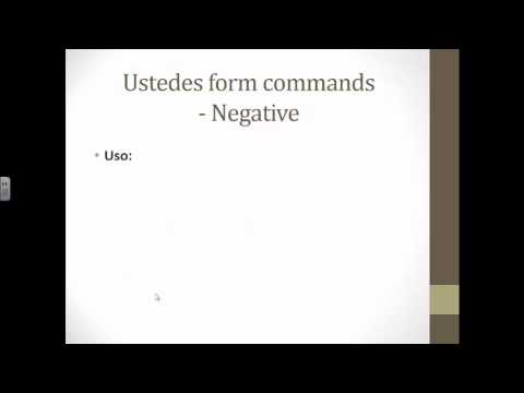 Usted and Ustedes Commands