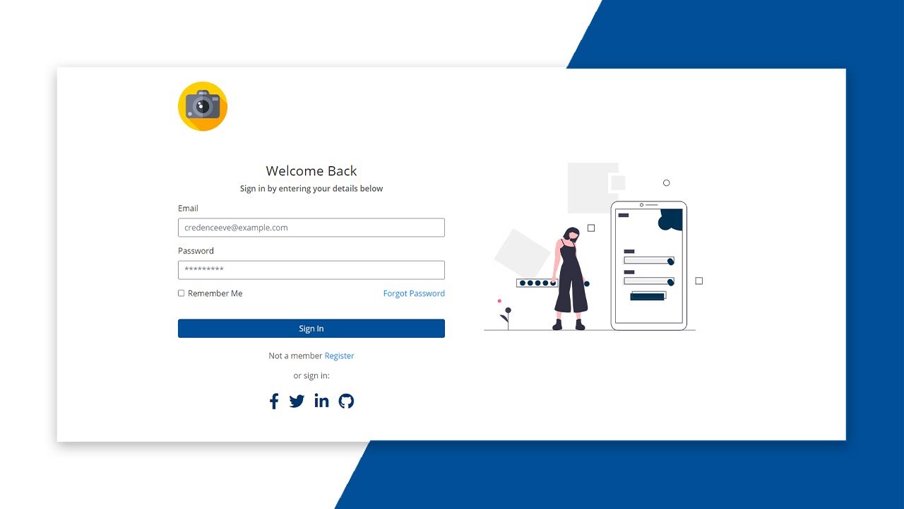 A Sign In page in bootstrap 4 using HTML, CSS and JavaScript - Code Therapy