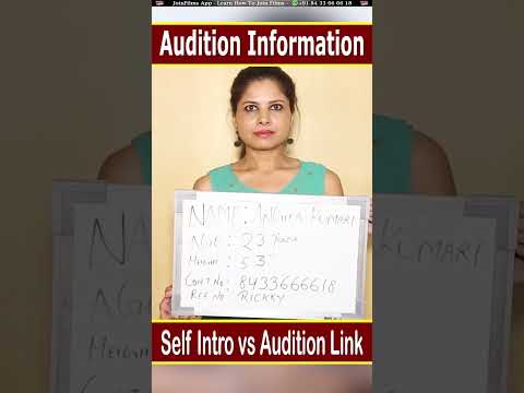Self Intro Vs Audition Link | What is self introduction and audition link | Actor's Audition Journey