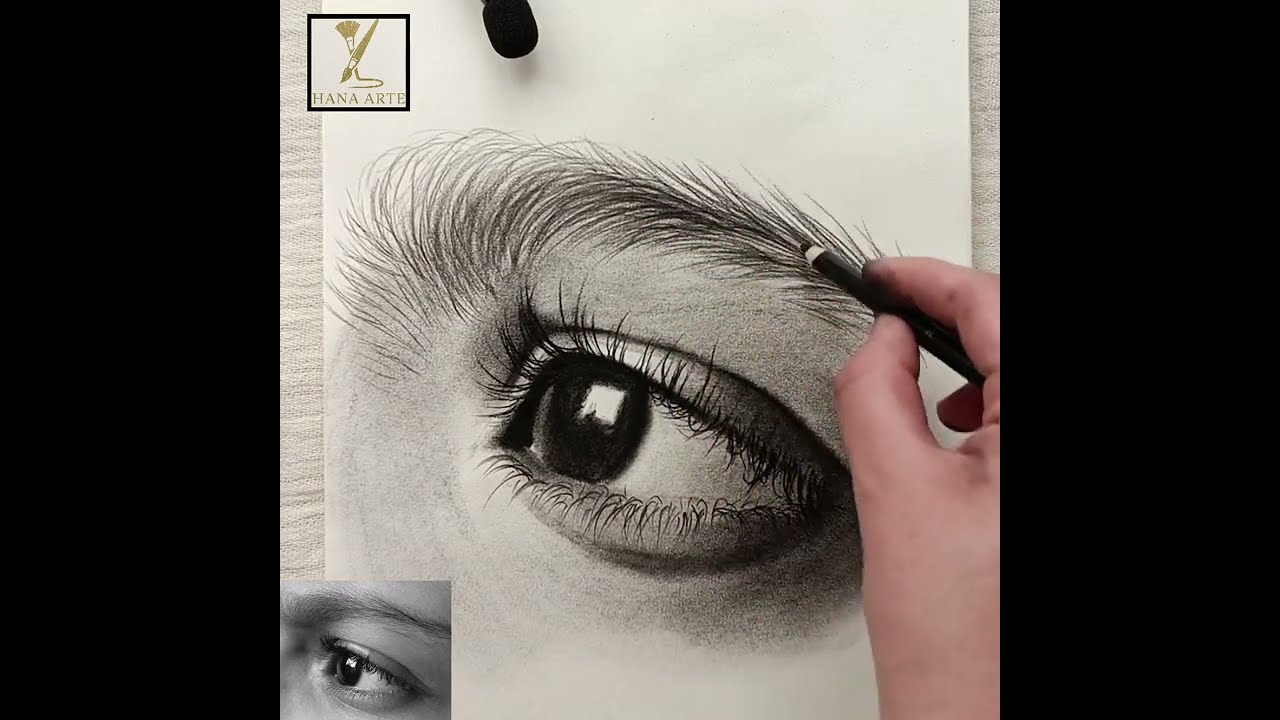 Realistic Eye & Eyebrow Drawing Tutorial ✏️ Easy Charcoal Step-by-Step for Beginners