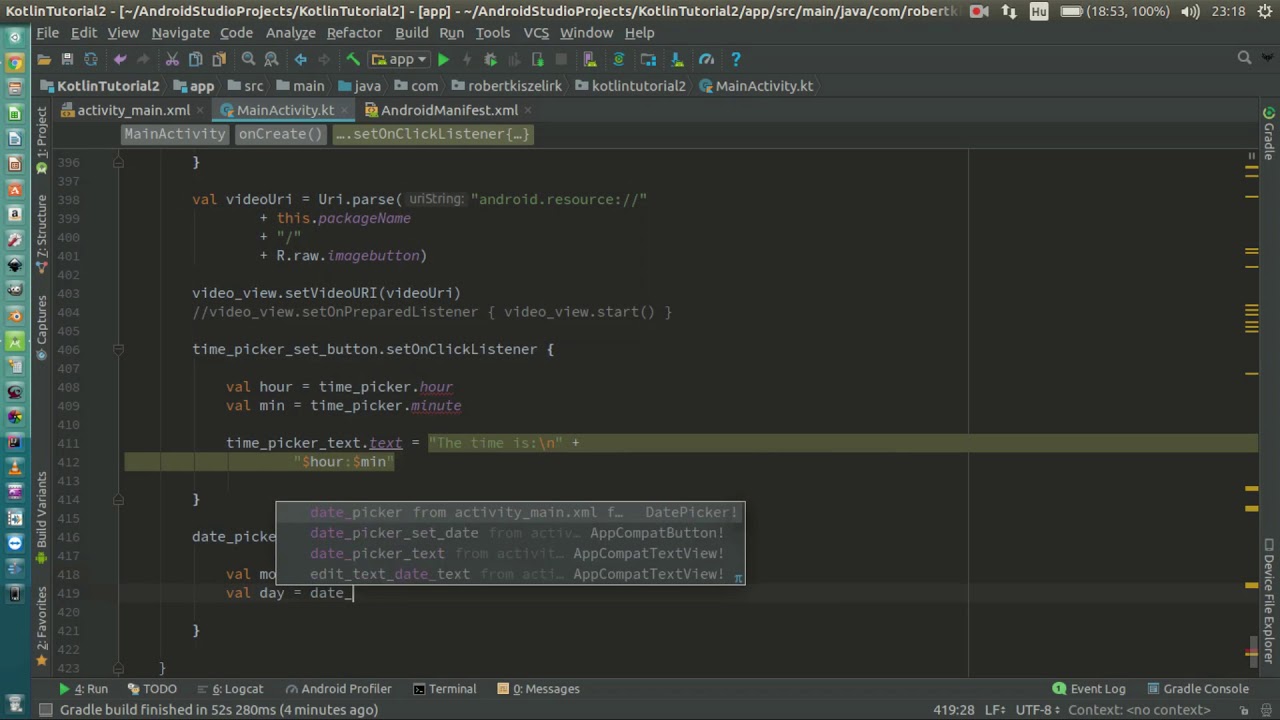 Android Kotlin Usage Tutorial #035 - DatePicker