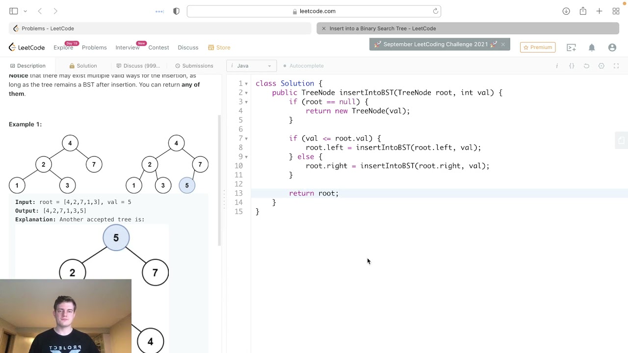 Leetcode Solution - 701 Insert into a Binary Search Tree