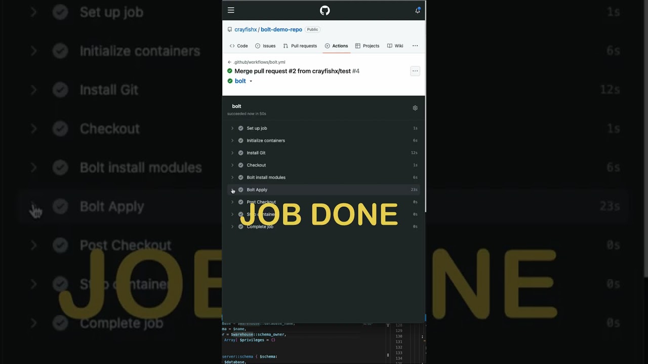 Deploying changes with Puppet using Bolt and GitHub Actions.  #shorts #devops