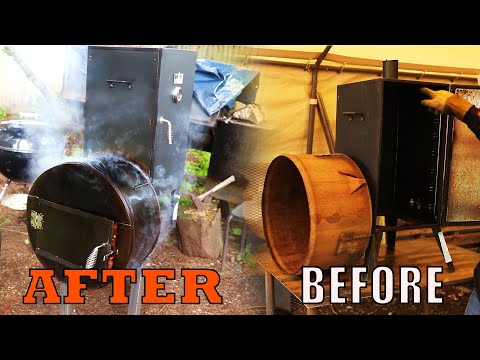 SMOKENSTEIN! Propane Smoker To Stick Burner Conversion. Pt. 1 (Build And Cook)