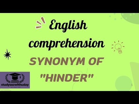 👉 Synonym of Hinder | English Comprehension #EnglishVocabulary #Synonyms #CompetitiveExam