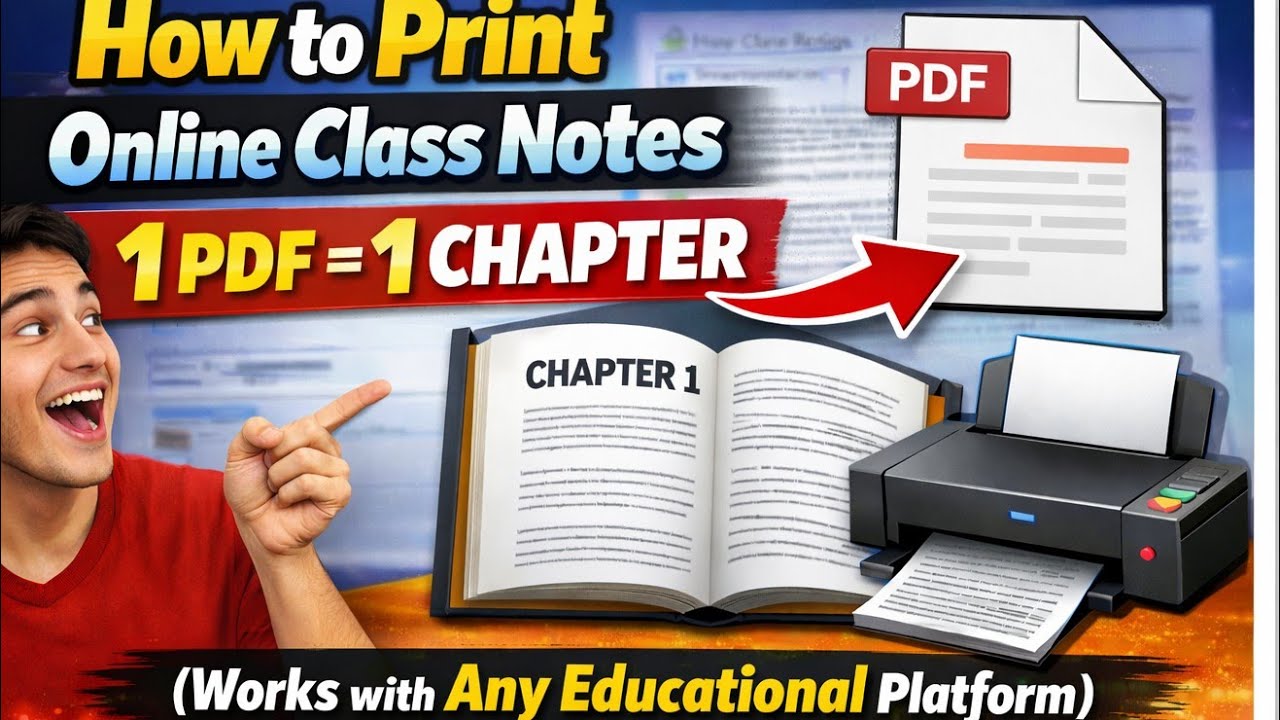 How to Print Online Class Notes 1 PDF = 1 CHAPTER (Works with Any Educational Platform)
